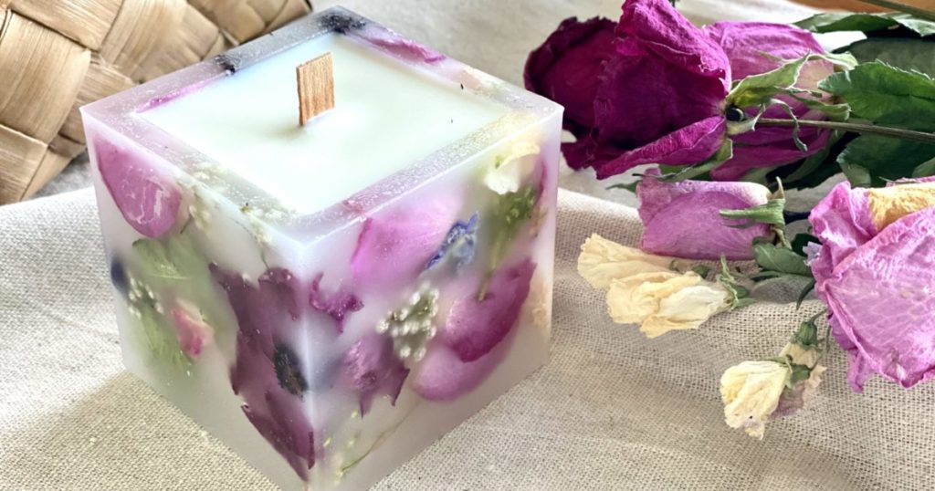 Cube botanic candle(red) | アロマライフ